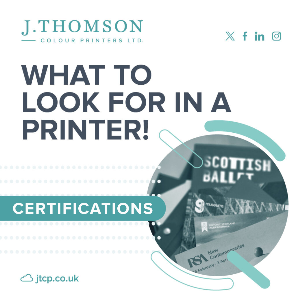 At J Thomson Colour Printers we take our responsibility to quality ...